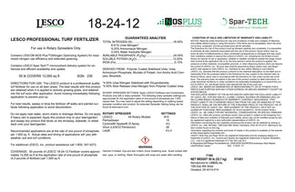 LESCO 18-24-12 Starter Fertilizer - Lawn Starter with Spar-TECH NOS